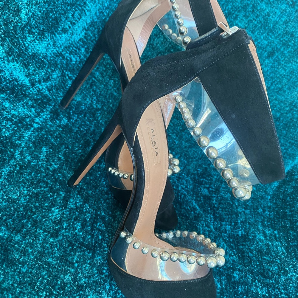 Alaia Shoes With Silver Beaded Trim - Gem